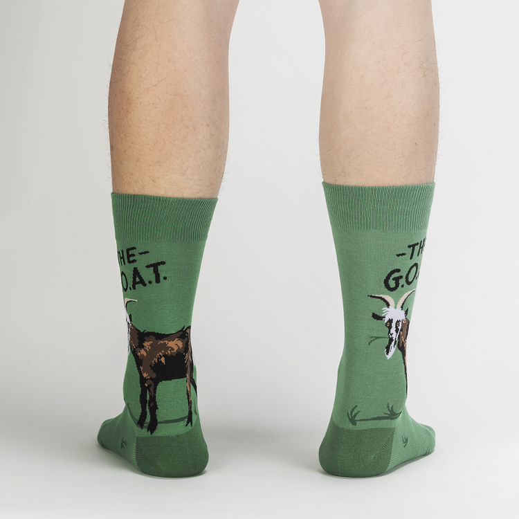 The GOAT | Funny Crew Socks - Green | Men's - Sock It to Me