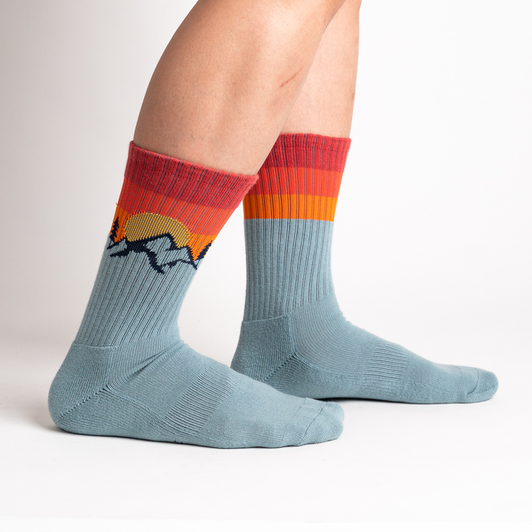 Mountain's Call | Hiking Athletic Socks - Gray | Unisex - Sock It to Me