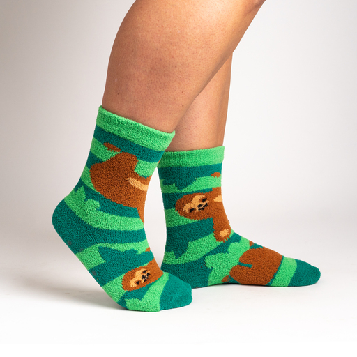 Slow Life | Sloth Slipper Socks - Green | Women's - Sock It to Me