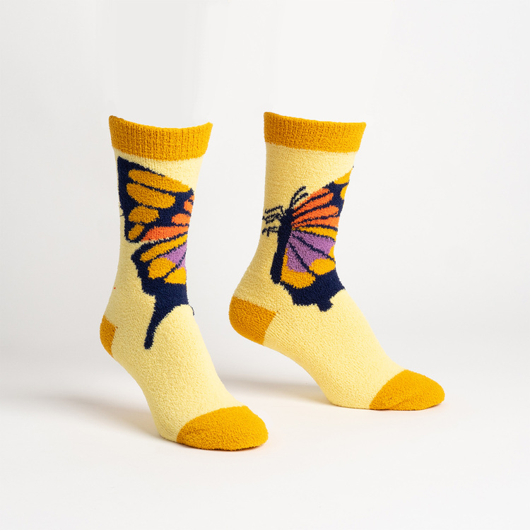 Wonder Wings | Butterfly Slipper Socks - Yellow | Women's - Sock It to Me
