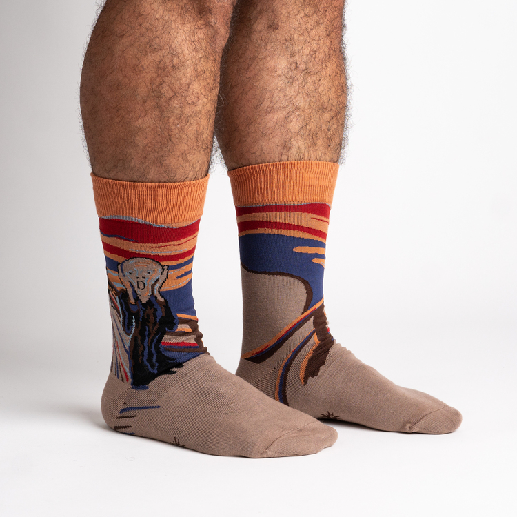 Sasquatch Scream | Classic Art Crew Socks - Orange | Men's - Sock It to Me
