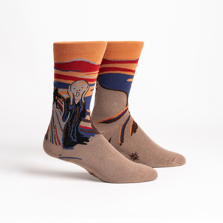Sasquatch Scream | Classic Art Crew Socks - Orange | Men's - Sock It to Me