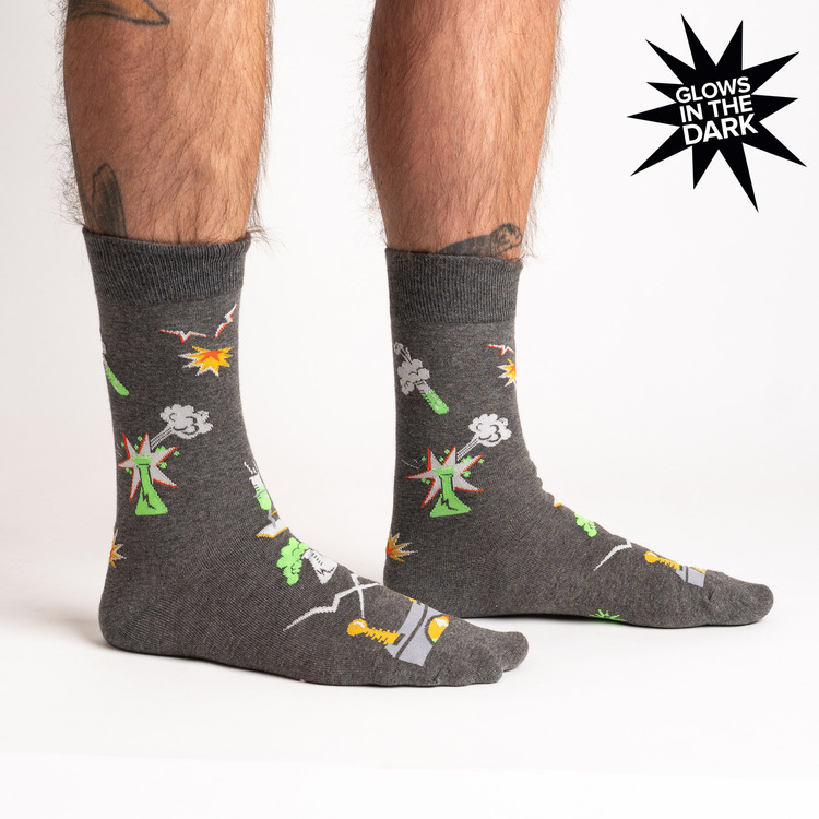 Weird Science | Lab Crew Socks - Black | Men's - Sock It to Me