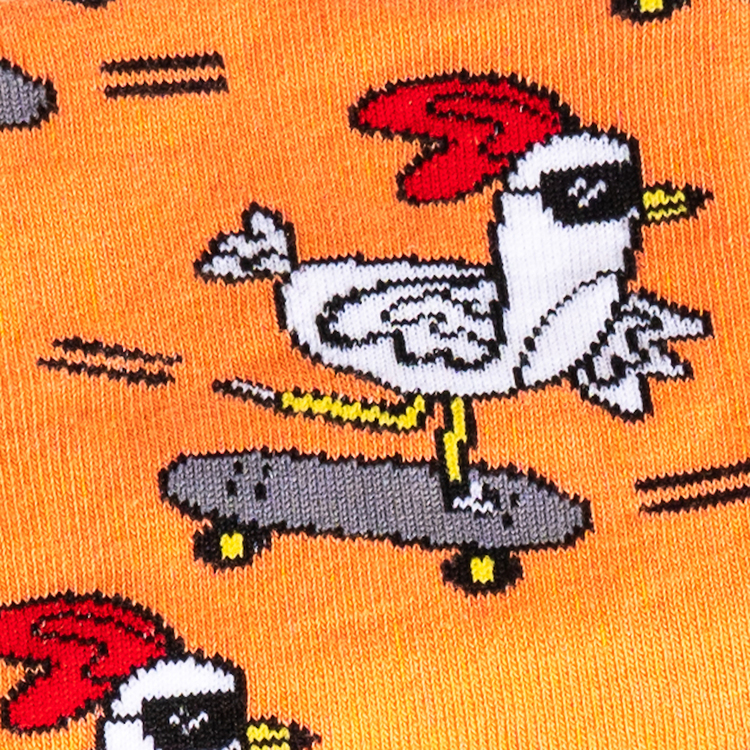 Rad Chicken | Skateboard Crew Socks - Orange | Men's - Sock It to Me