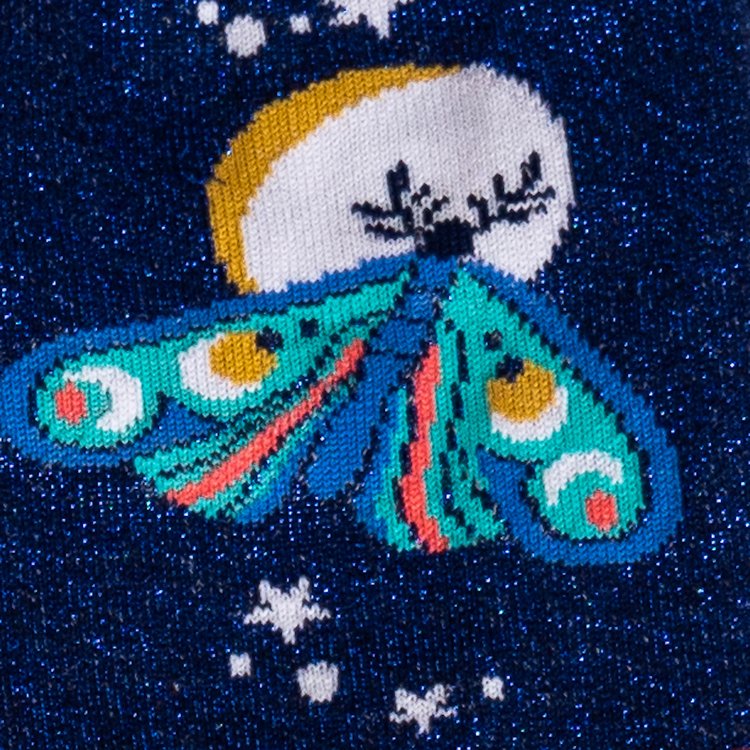 Moonlit Moth | Insect Crew Socks - Blue | Women's - Sock It to Me