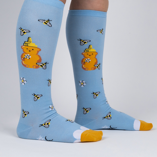 Honey Bee | Cute Knee High Socks - Blue | Women's - Sock It to Me